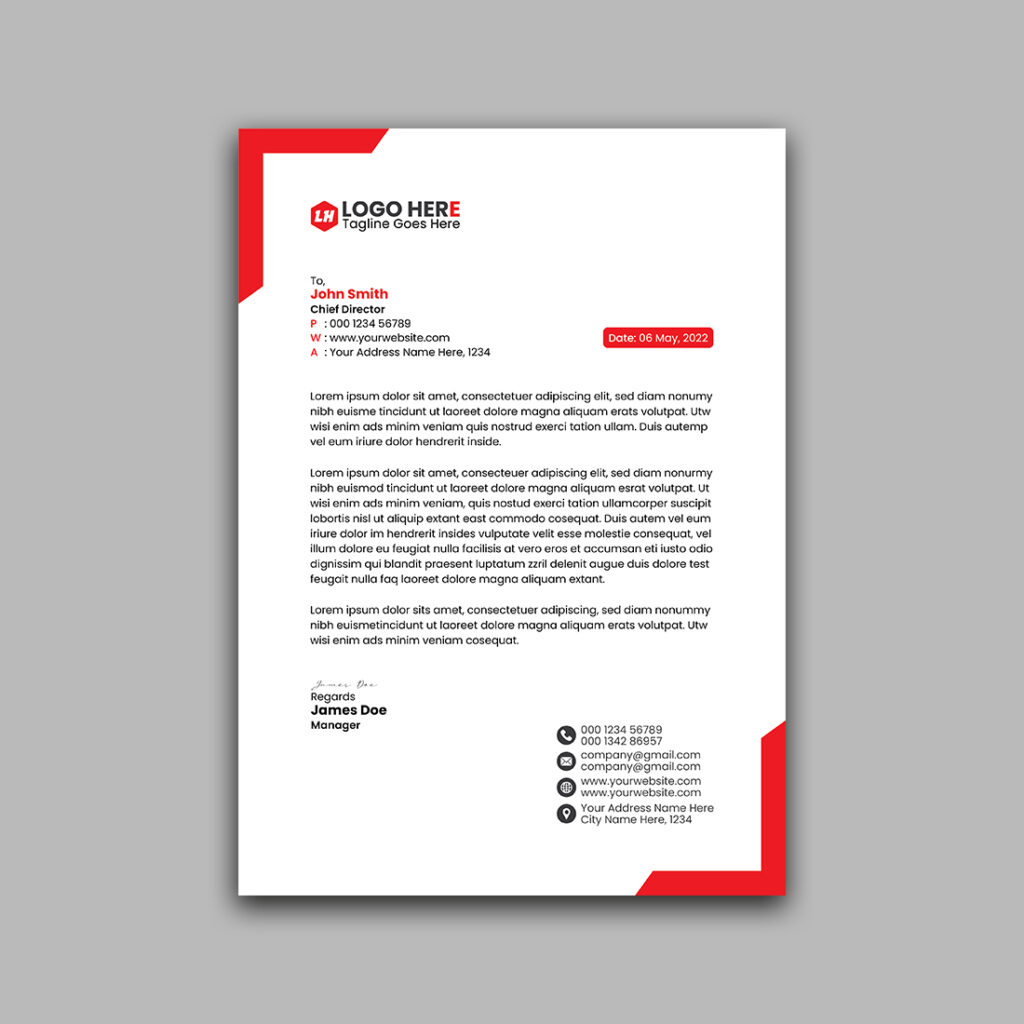 Corporate Letterhead Template - MasterBundles
