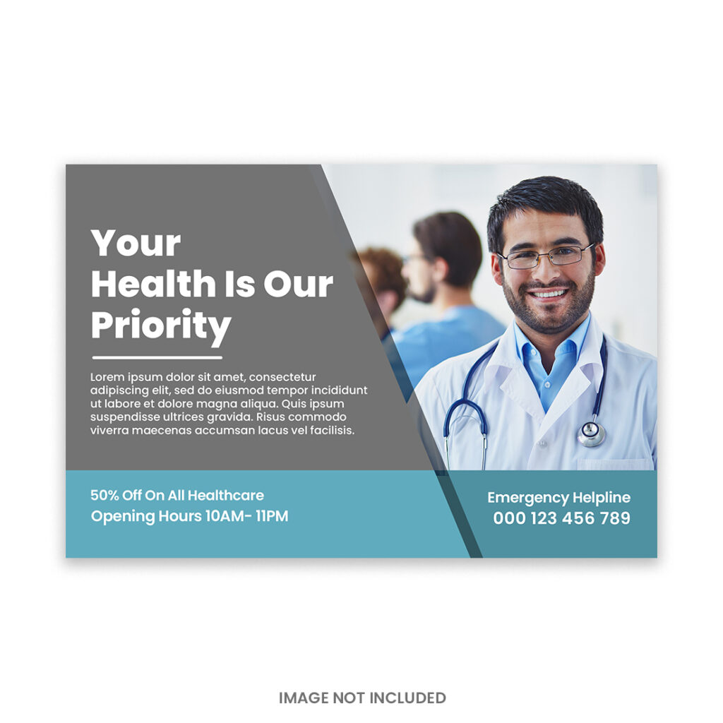 Medical Healthcare Postcard Template | MasterBundles