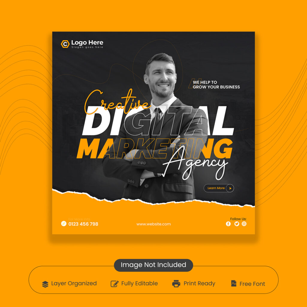 Creative digital marketing agency Post Design In Just 5$ - MasterBundles