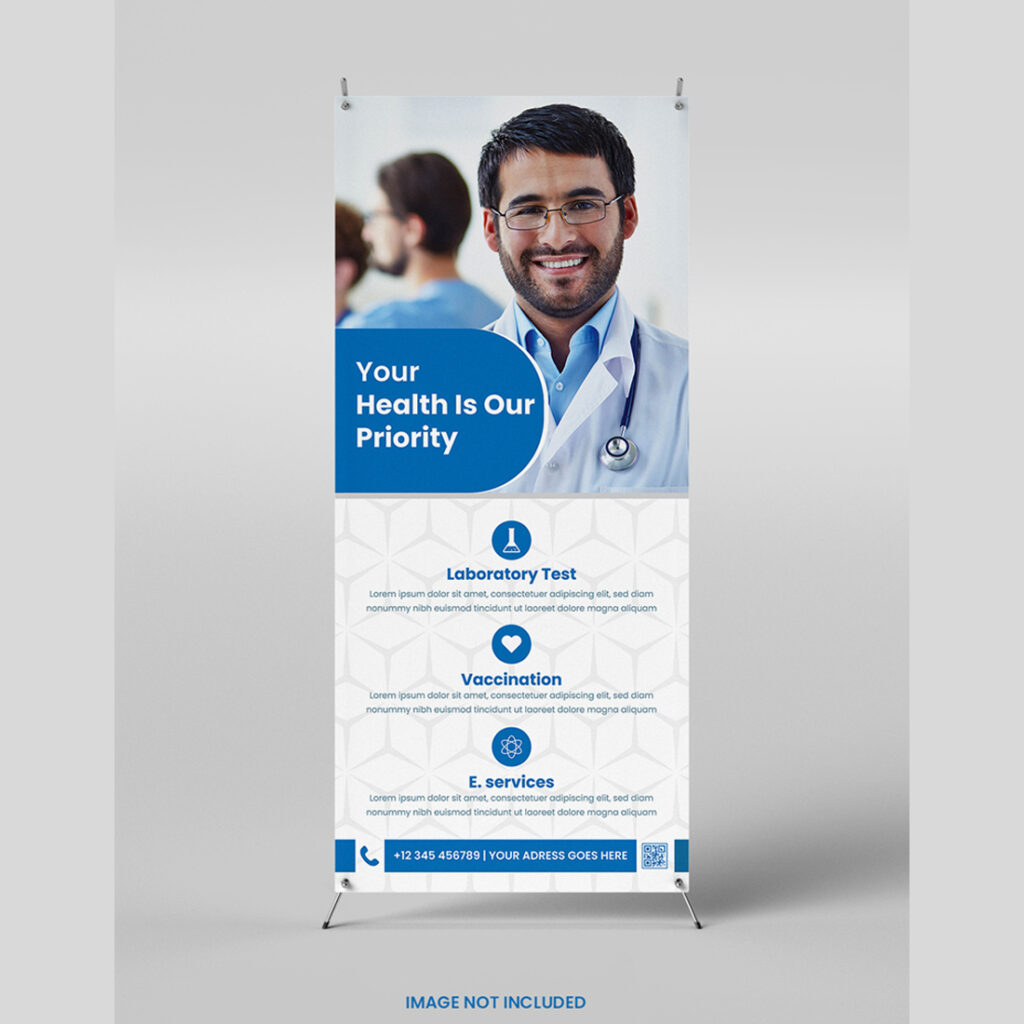 Medical Healthcare Rollup Banner Template | MasterBundles