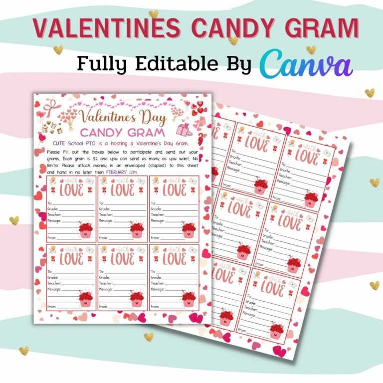 Valentines Candy Gram - Editable by Canva - MasterBundles