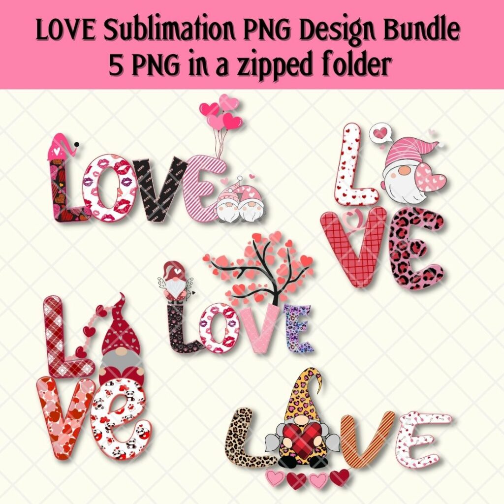 Love Sublimation PNG Design Bundle - MasterBundles