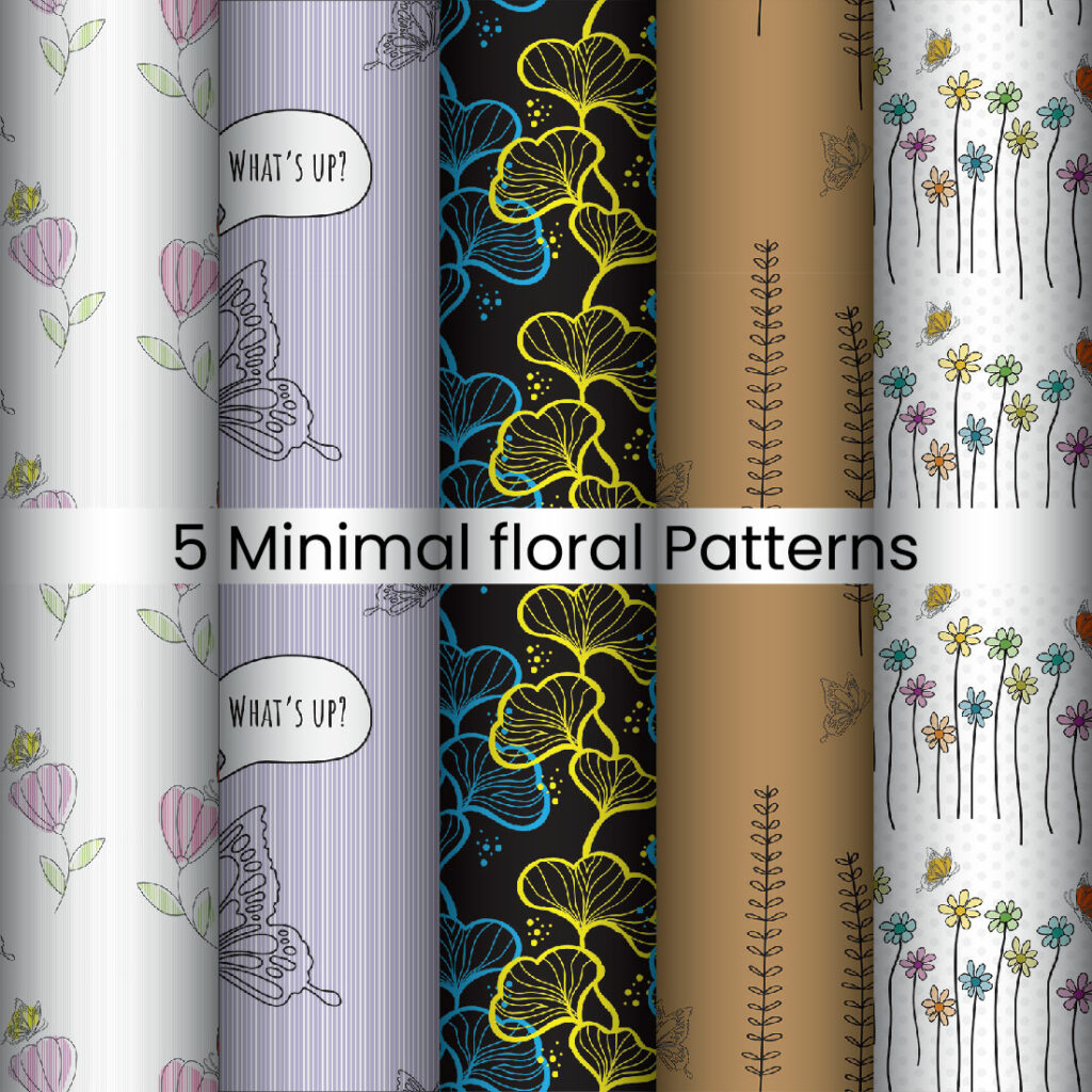 Minimal Floral Seamless Pattern Designs - MasterBundles
