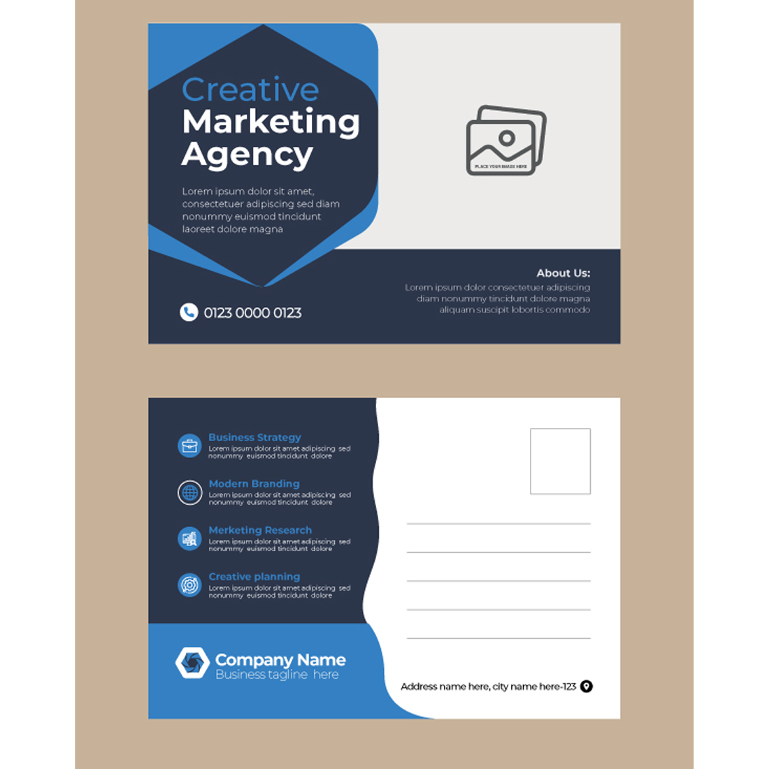 Post card design - MasterBundles