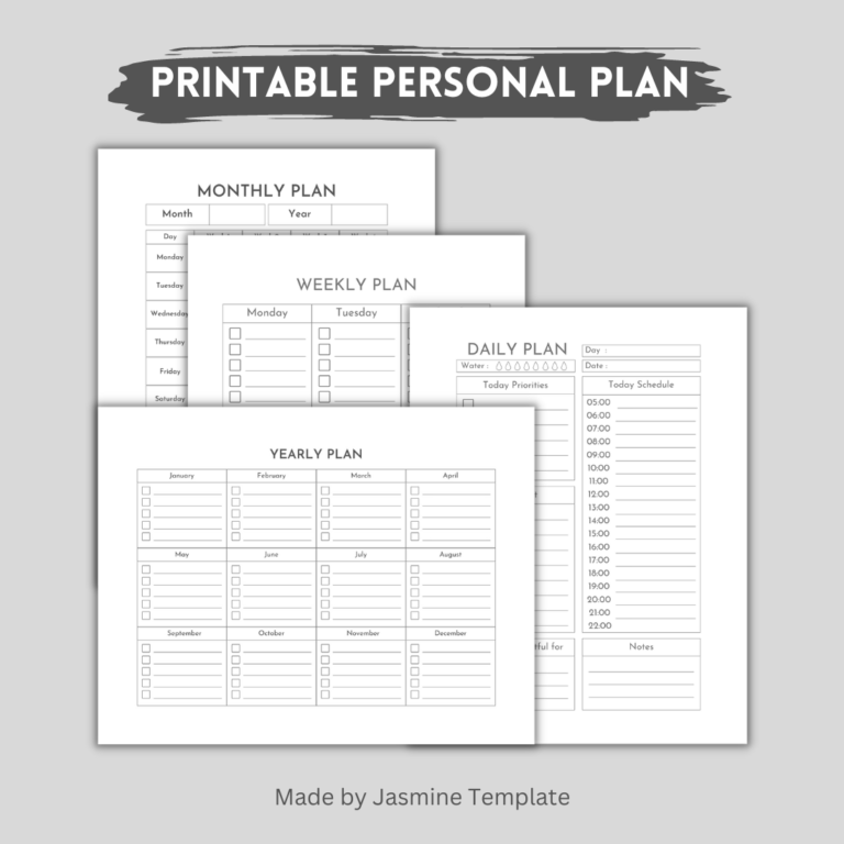 Printable Personal Plan - MasterBundles