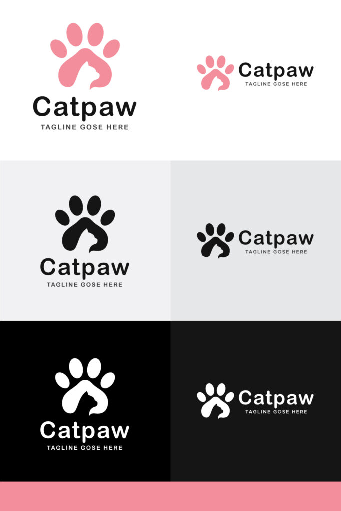 Cat Paw Logo Template - MasterBundles