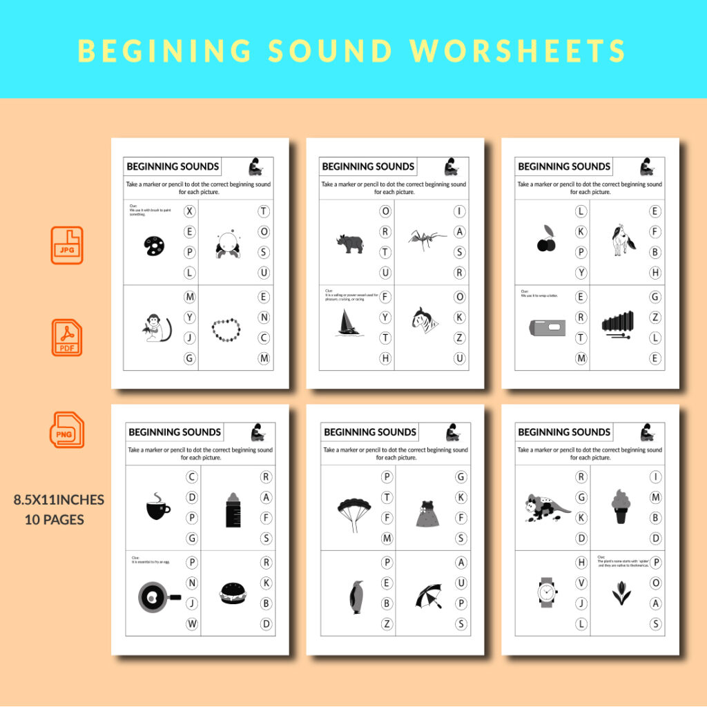 Beginning Sound Worksheets - MasterBundles