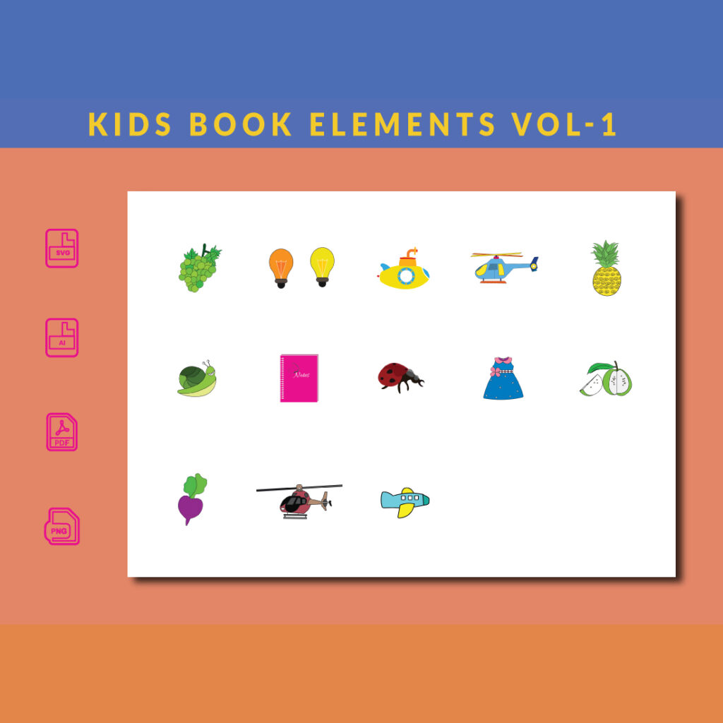 Kids Book Elements Design - MasterBundles