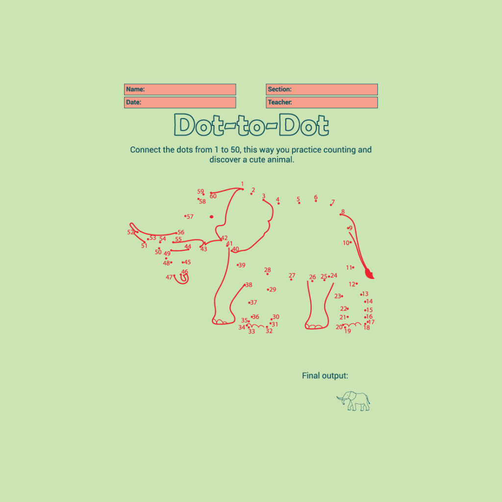 Elephant Connecting Dot - MasterBundles