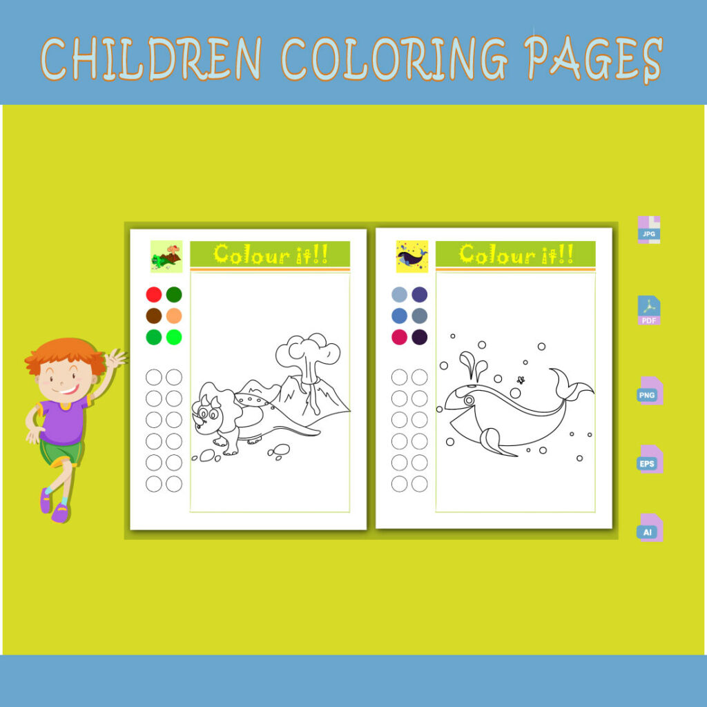 10 Children Coloring Pages - MasterBundles