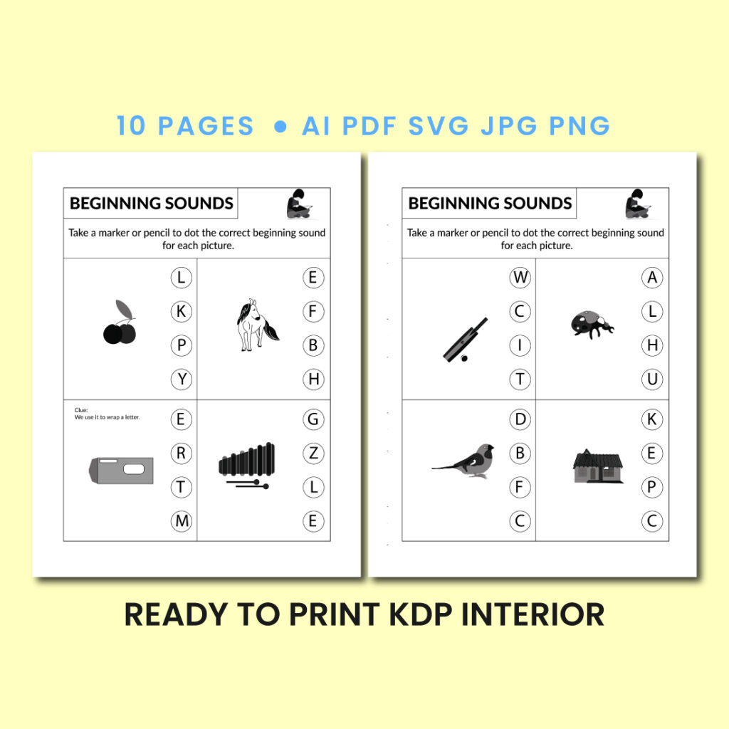 Beginning Sound Worksheets - MasterBundles