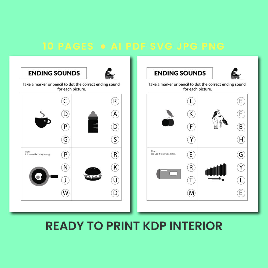 Ending Sound Worksheets - MasterBundles