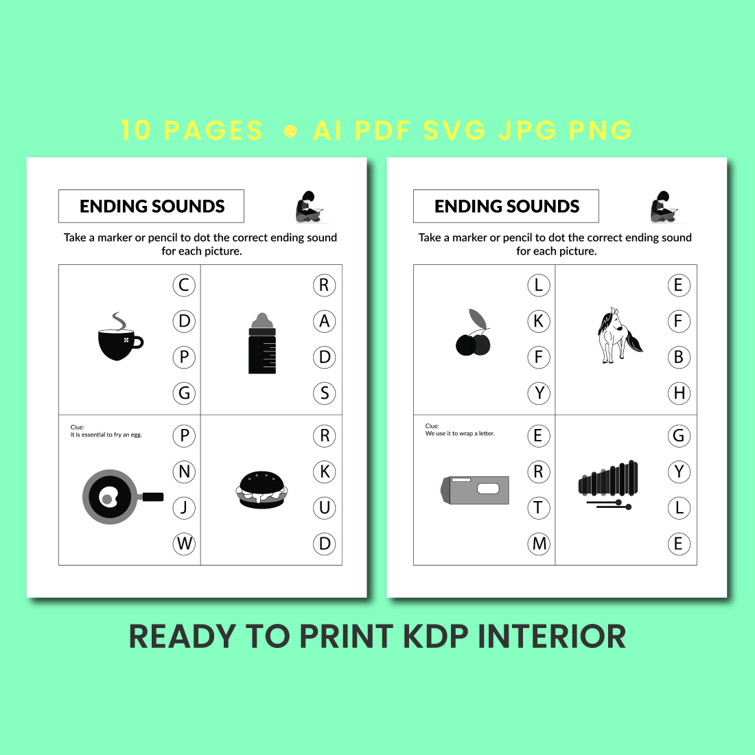 Ending Sound Worksheets MasterBundles