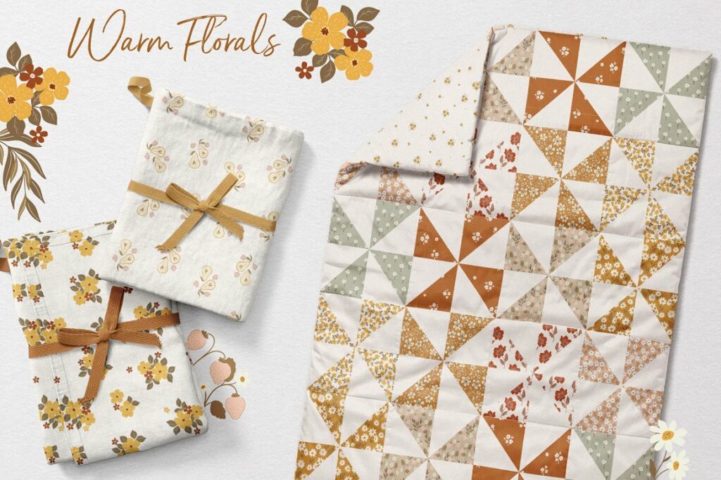 Warm Florals Pattern & Clipart – MasterBundles