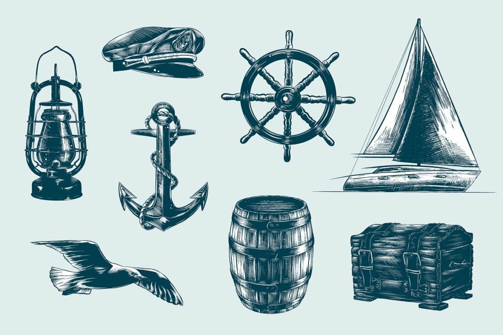 Nautical Hand Drawn Sketches – MasterBundles