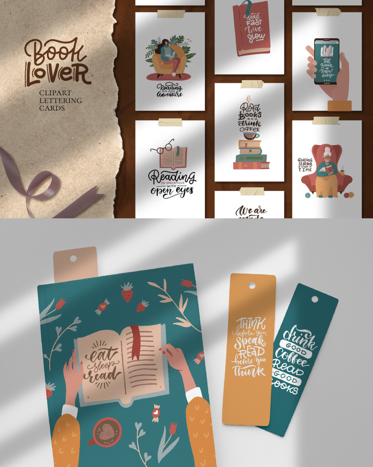Reading Lover - Clipart & Lettering – MasterBundles