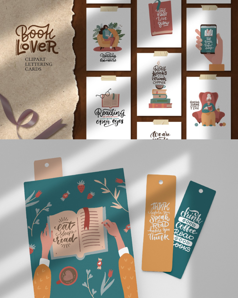 Reading Lover - Clipart & Lettering – MasterBundles