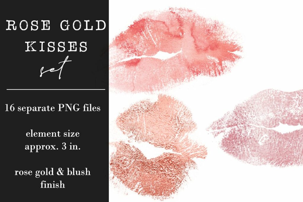 Rose Gold Kiss Marks - Lipstick Mark – MasterBundles