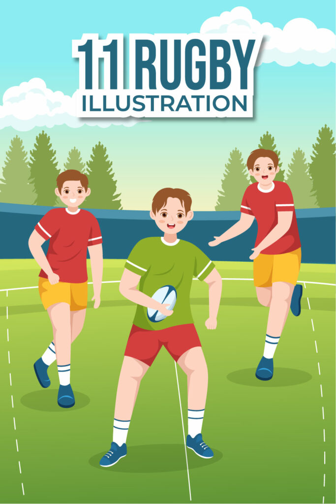 11 Rugby Player Illustration - MasterBundles