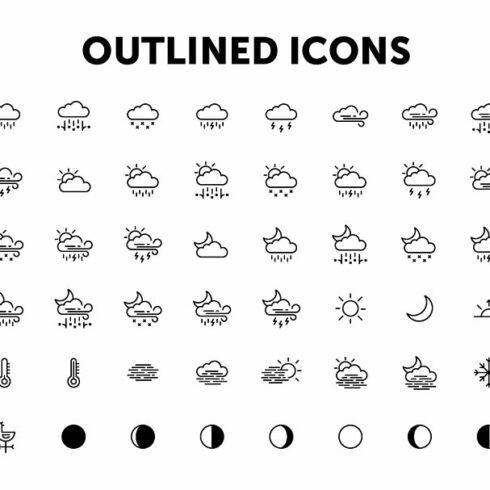 Weather Icon Set - 60(x2) Icons – MasterBundles
