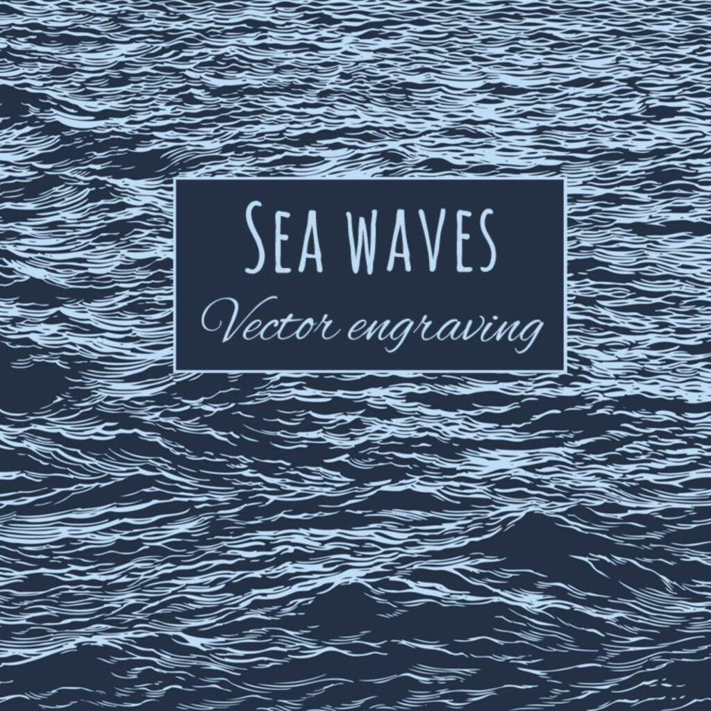 Sea Waves. Vector Engraving – MasterBundles