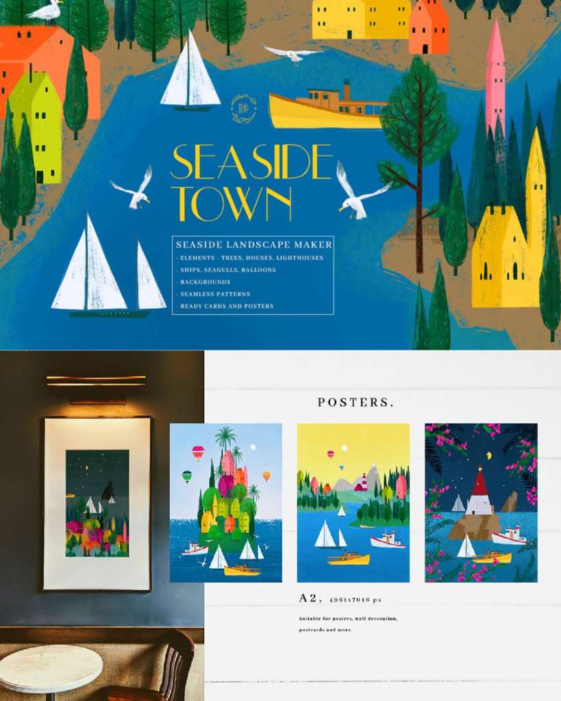 Seaside Town. Landscape Maker – MasterBundles