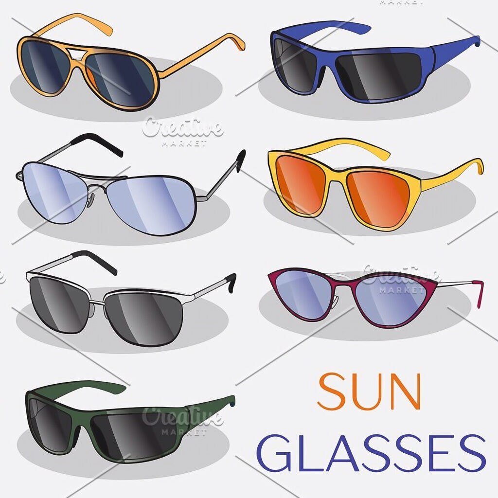 Set Of The Different Sun Glasses – MasterBundles