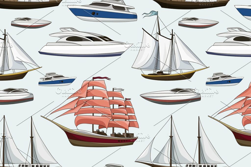 Ships And Yachts Pattern – MasterBundles