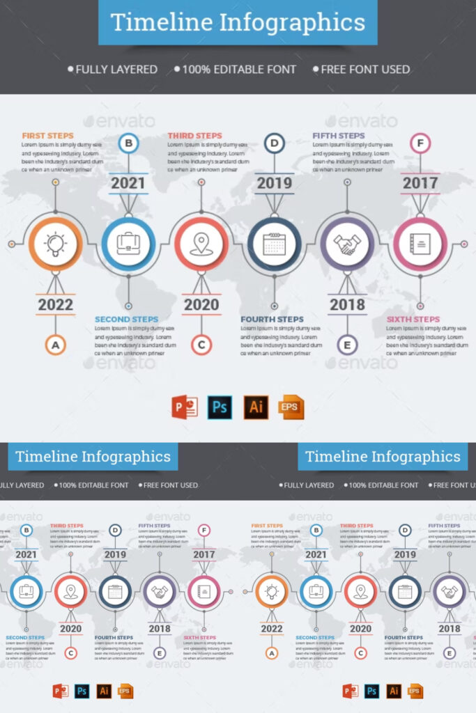 Simple Timeline Infographics – MasterBundles