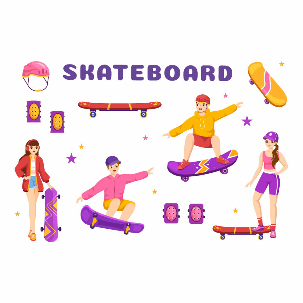 14 Skateboard Sport Illustration - MasterBundles