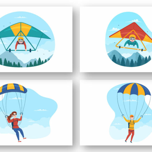 12 Skydiving Sport Illustration | MasterBundles