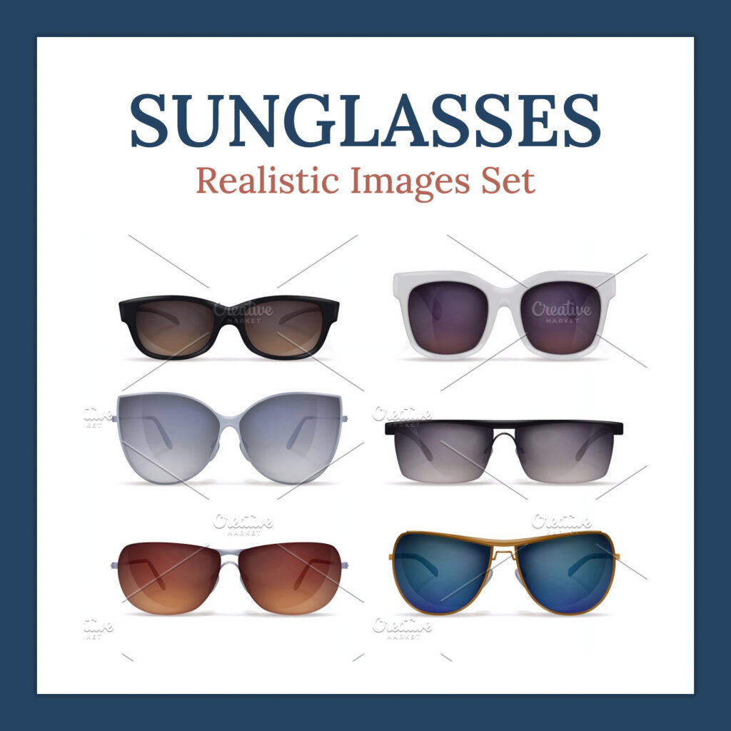 Sunglasses Realistic Images Set – MasterBundles