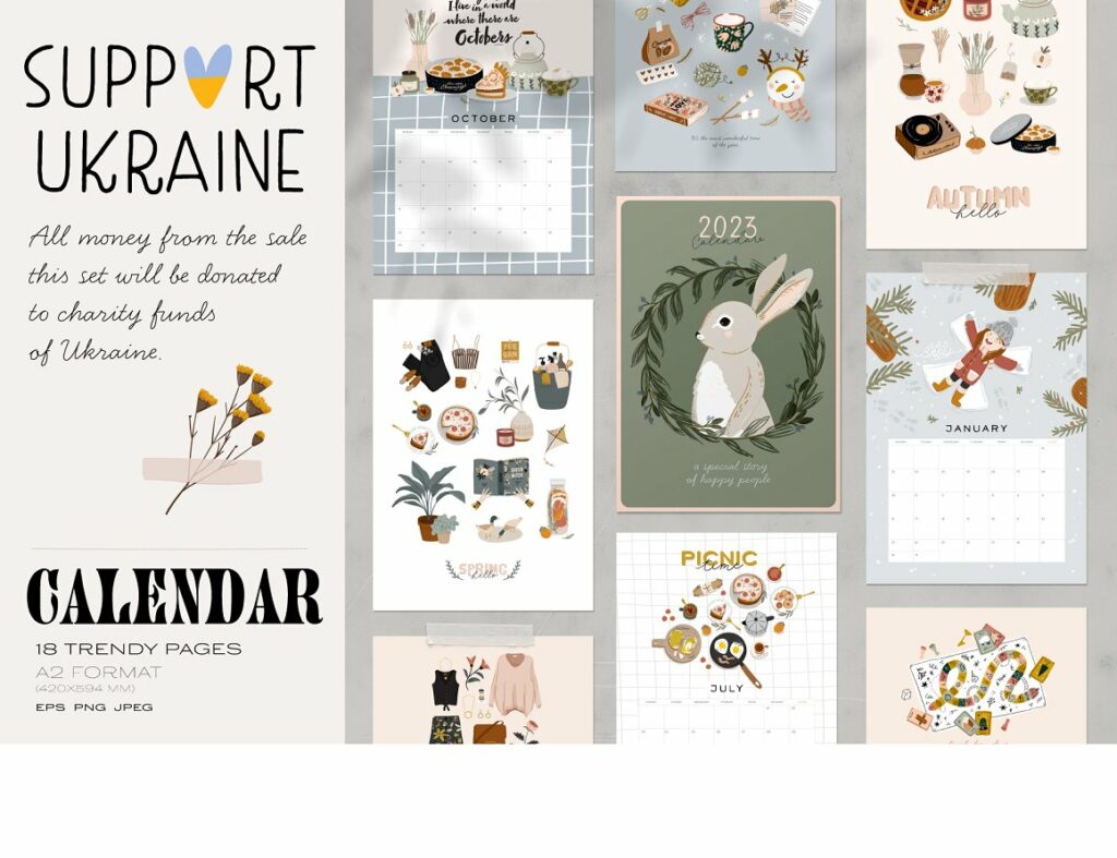 Support Ukraine - Calendar – MasterBundles