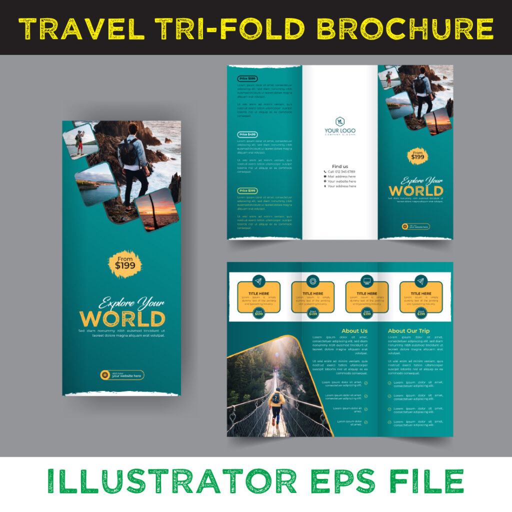 Travel trifold brochure for agency advertising | MasterBundles