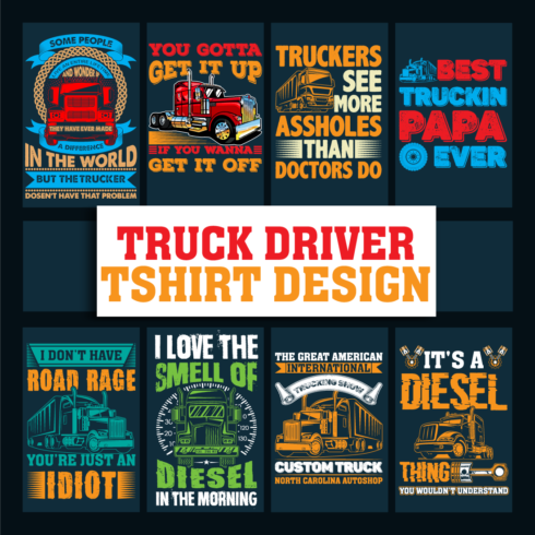 Truck Driver T-Shirt Design Bundle - MasterBundles
