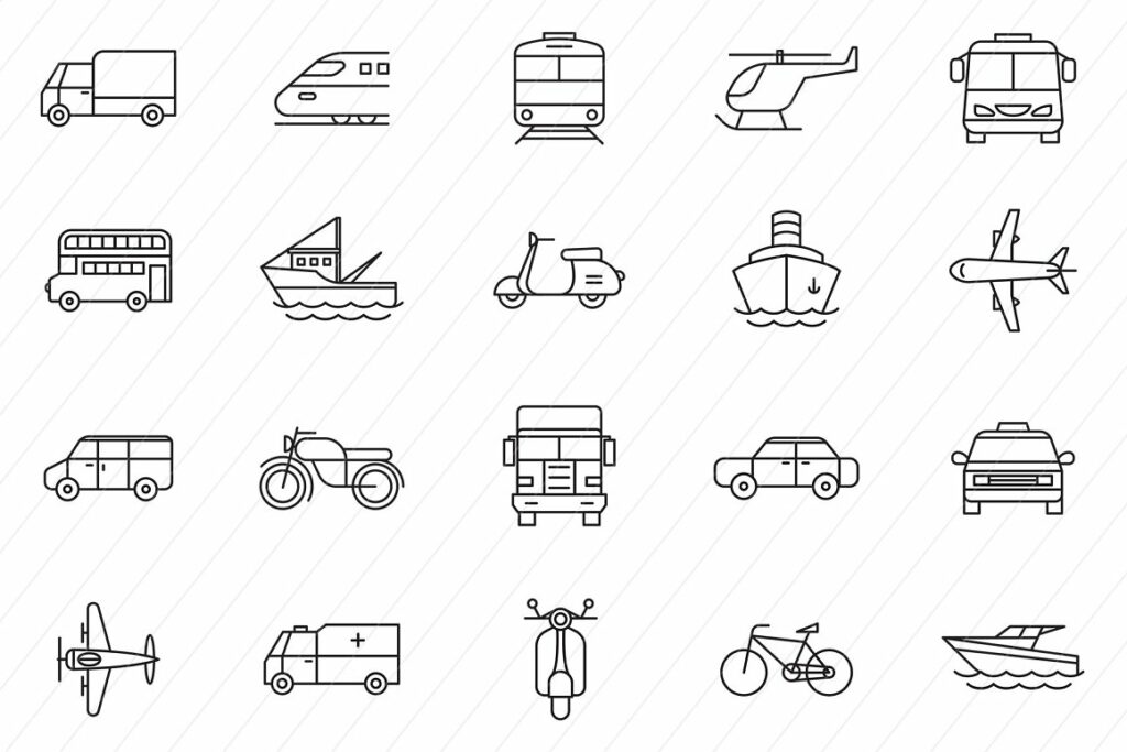 40 Transportation Icons – MasterBundles