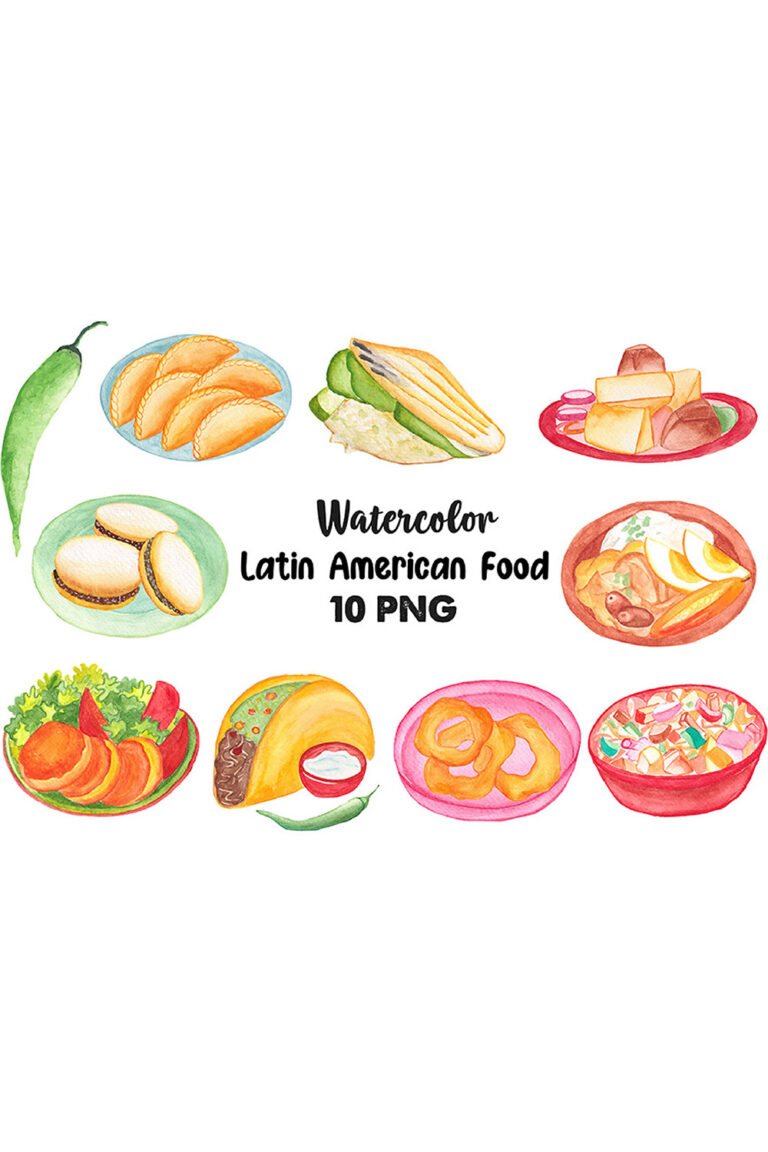 Watercolor Latin American Food Clipart - MasterBundles