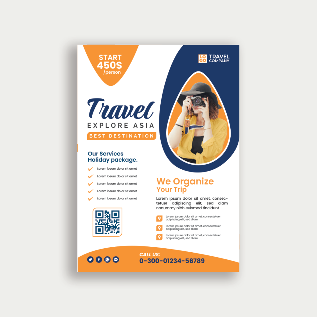 Travel a4 size sale flyer template - MasterBundles