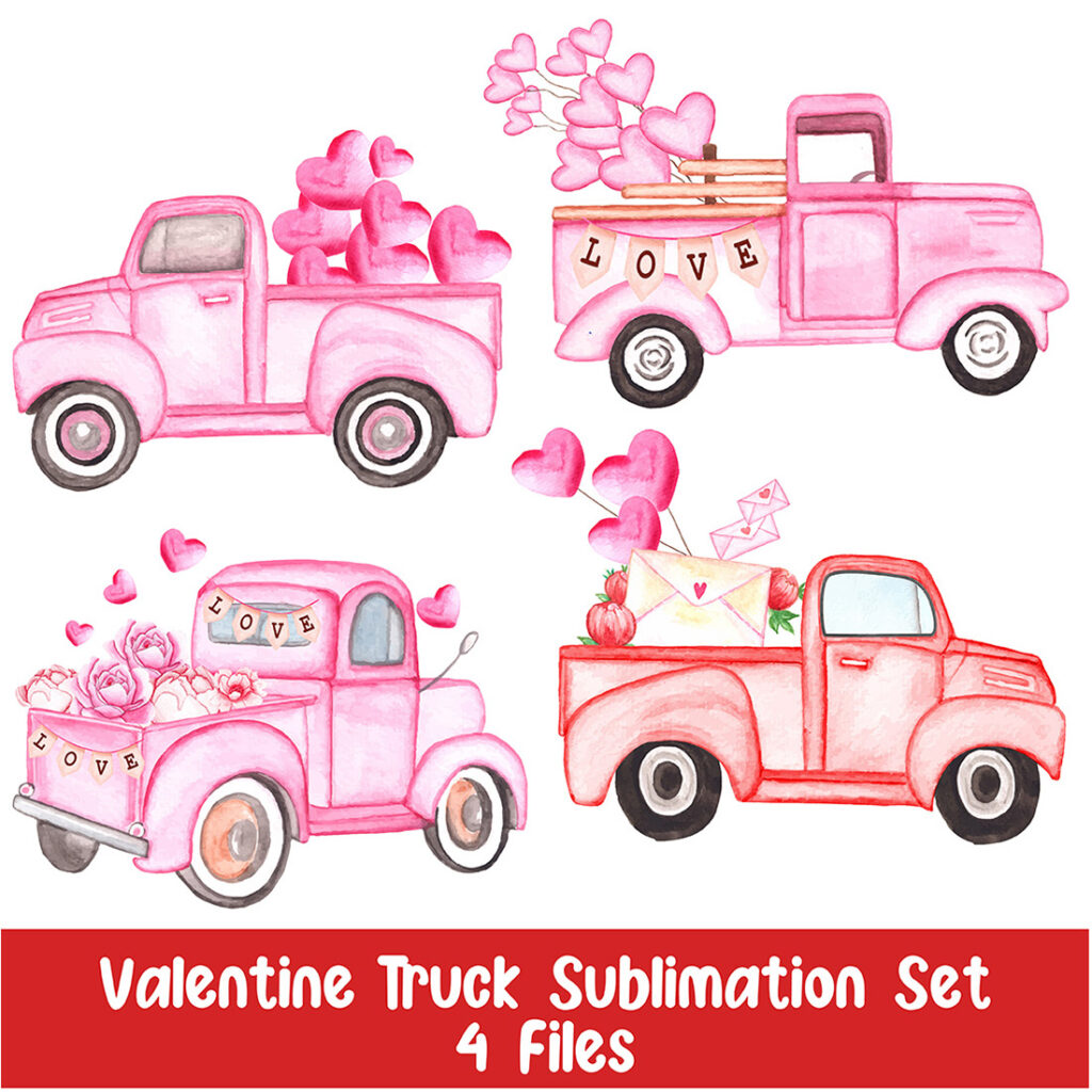 Valentine Truck Sublimation - MasterBundles