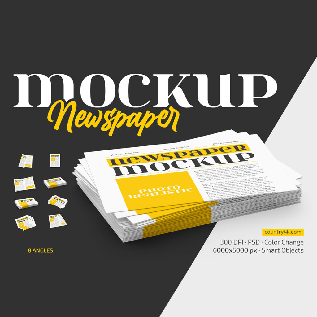 Newspaper Mockup Set - MasterBundles