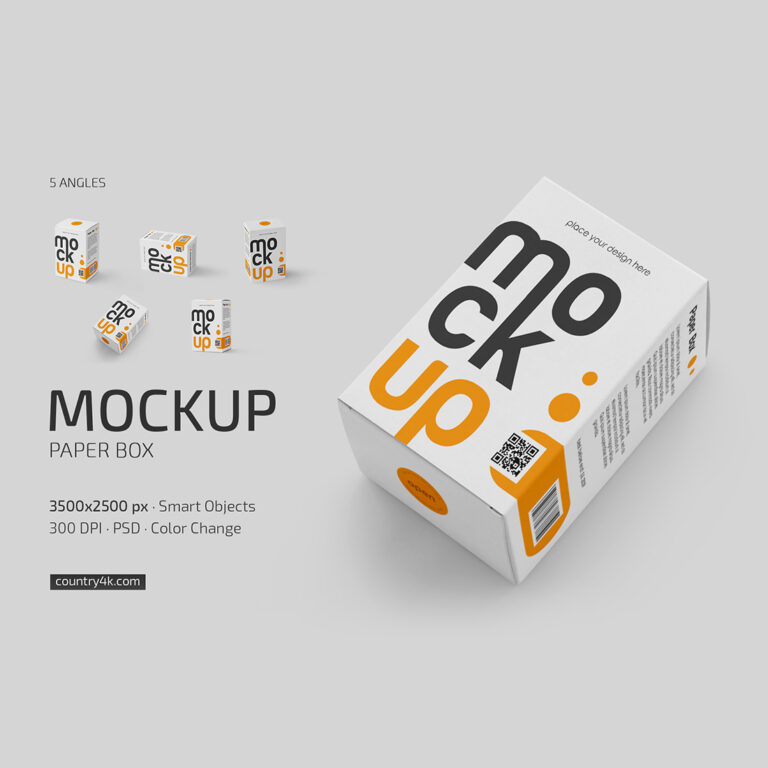 Paper Box Mockup Set - MasterBundles