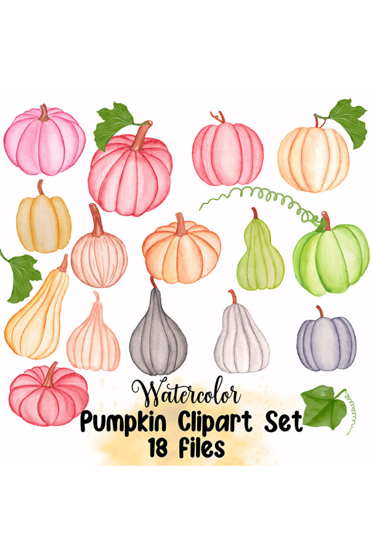 Watercolor Pumpkin Clipart Set - MasterBundles
