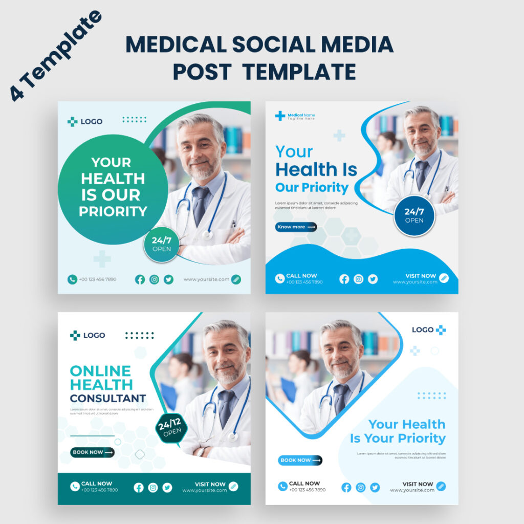 Medical Social Media Post Template | MasterBundles