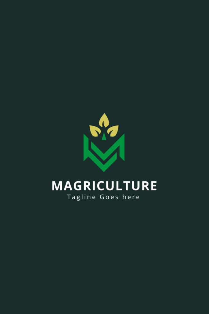 M Letter | Tree | Agriculture Logo - MasterBundles