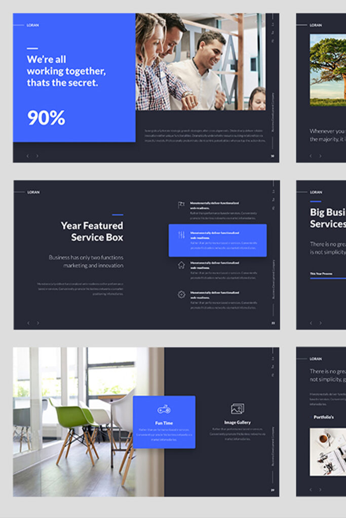 Loran Animated Business Presentation Blue Template - MasterBundles