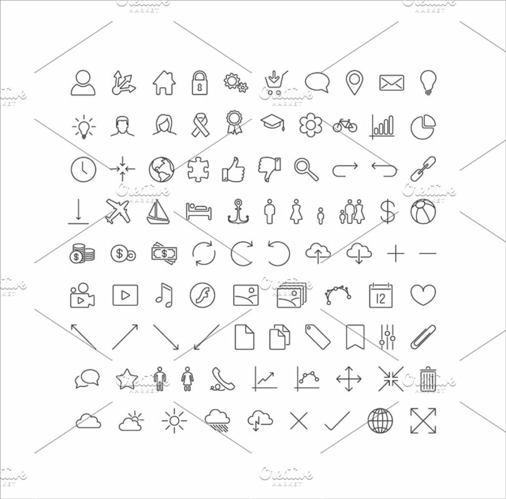 Thin Line Icon Collection – MasterBundles