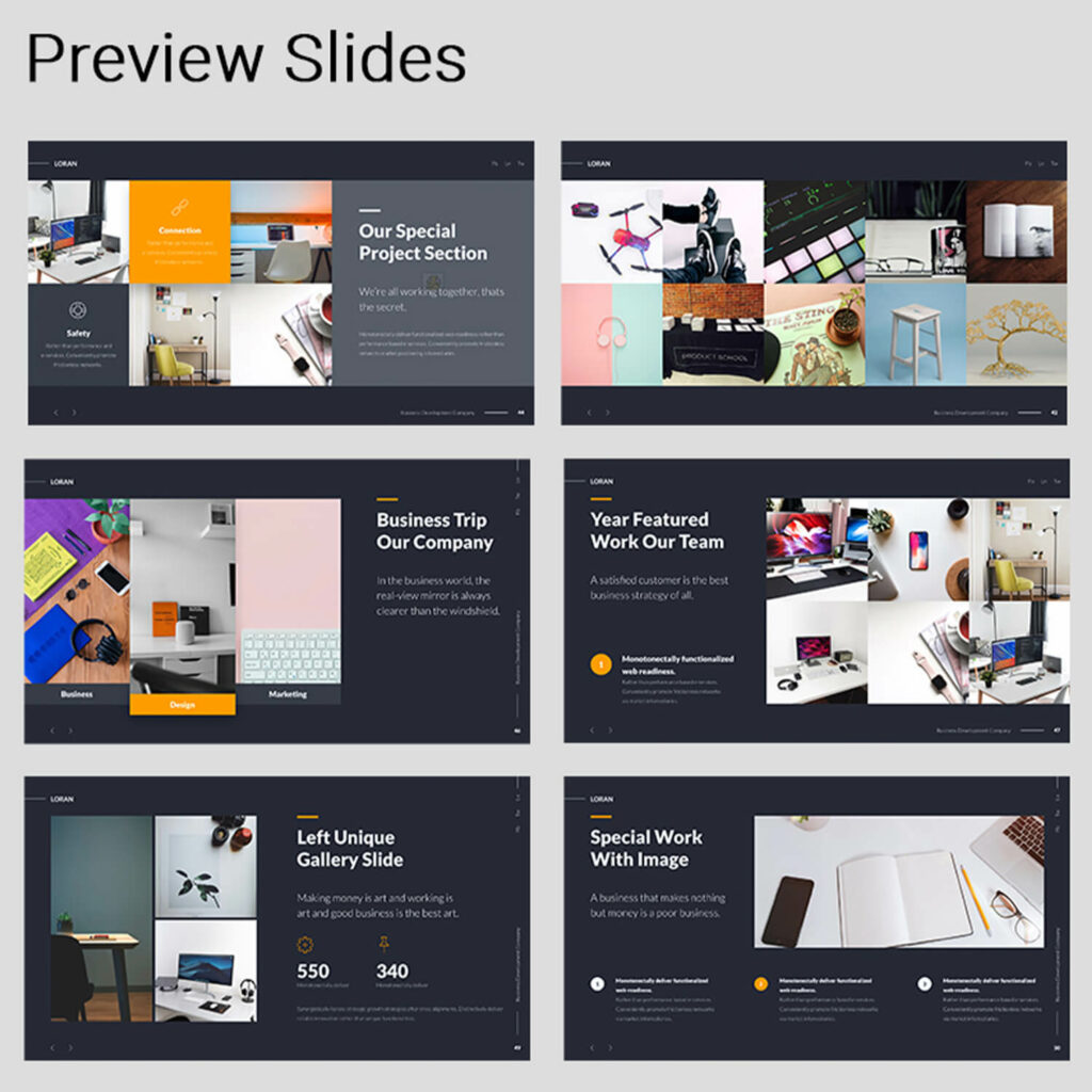 Loran Animated Business Presentation Template Yellow - MasterBundles