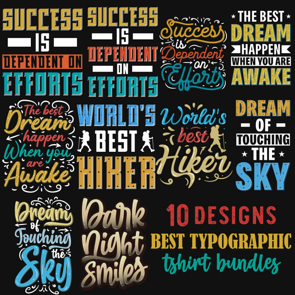 10 Best Typographic T-Shirt Designs Bundle - MasterBundles