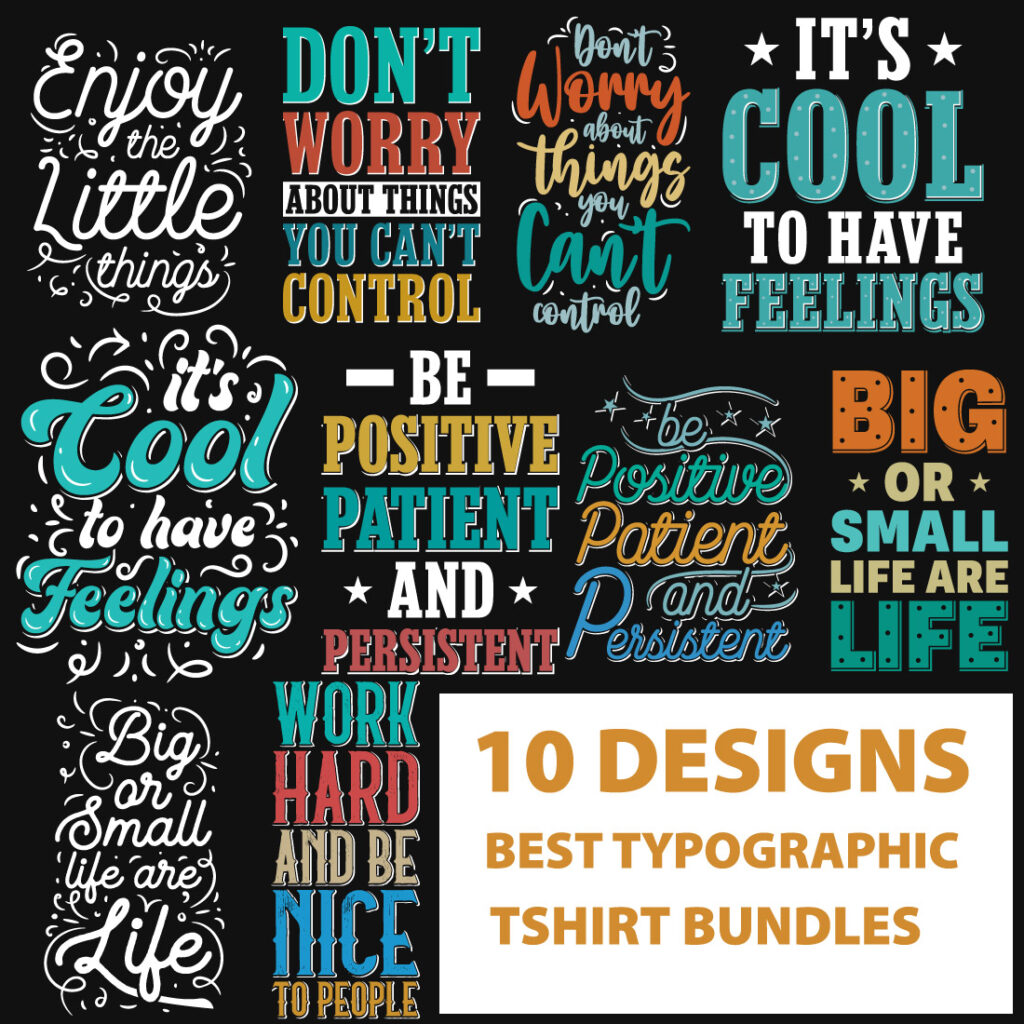 10 Best Typographic T-Shirt Designs Bundle - MasterBundles