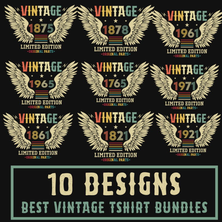10 Best Vintage T-Shirt Designs Bundle - MasterBundles